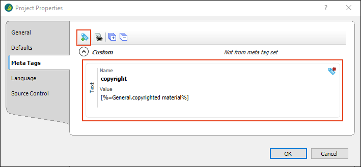 Example—Adding Text Meta Tags With Variables