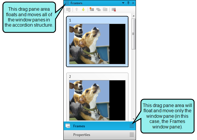 Moving, Docking, and Floating User Interface Elements